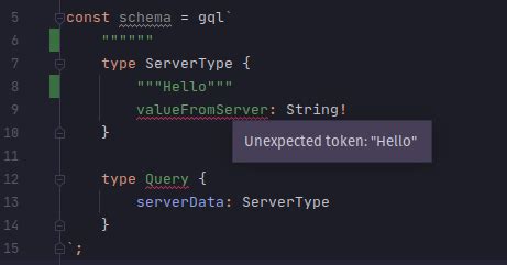 Unexpected Token When Having Empty Comment On A Type Issue JetBrains Js Graphql