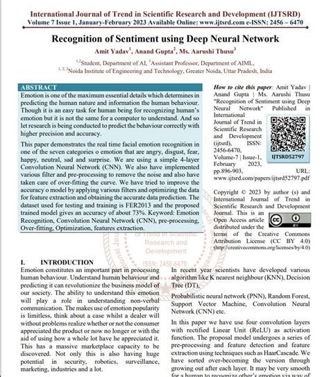 Anand Gupta On Linkedin Ijtsrd Ai Researchpaper Deeplearning