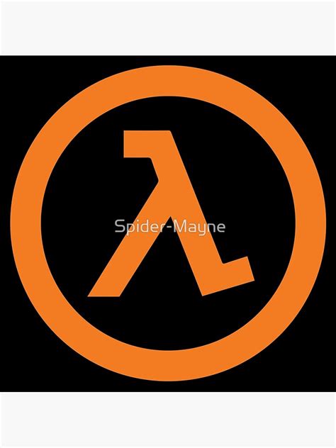 Póster Half Life Lambda Logo Fondo Negro De Spider Mayne Redbubble