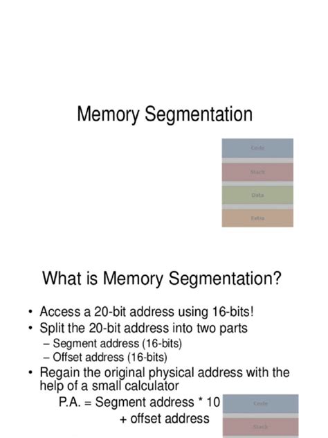 Memory Segmentation Pdf Input Output Computer Hardware