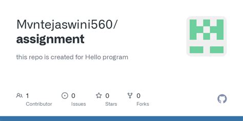 Github Mvntejaswini560assignment This Repo Is Created For Hello Program