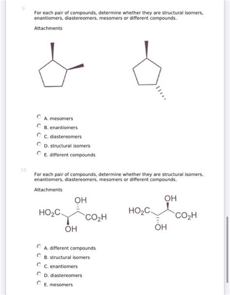Solved For Each Pair Of Compounds Determine Whether They