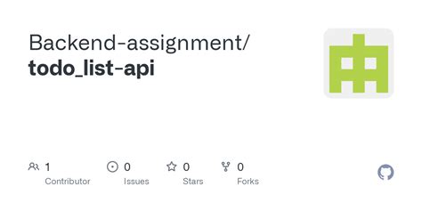 Github Backend Assignmenttodolist Api