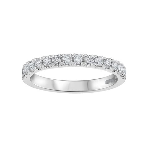 035ct Round Brilliant Cut Diamond Castle Set Platinum Eternity Ring