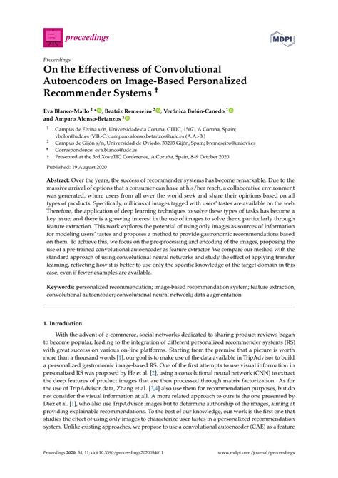 Pdf On The Effectiveness Of Convolutional Autoencoders On Image Based