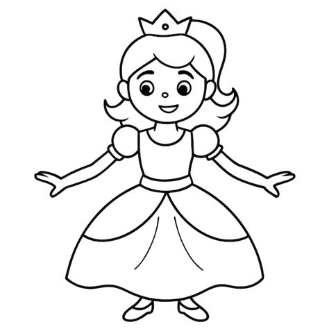 Um Desenho De Desenho Animado De Uma Princesa Com Os Braços Estendidos