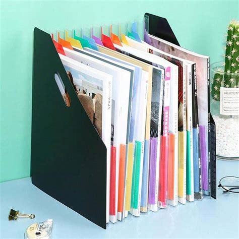 Expanding A4 Size Accordion Document Folder With Slanted Opening For Babes To Store Exam