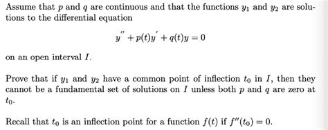 solved assume that p and q are continuous and that the functions y1
