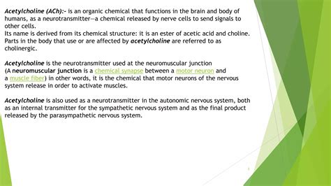 Acetylcholine A Neurotransmitter Pptx