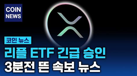 리플 Etf 긴급 승인 3분전 뜬 속보 뉴스 리플 리플코인 리플전망 리플매도 Youtube