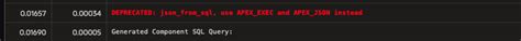 deprecated json from sql use apex exec and apex json instead · issue