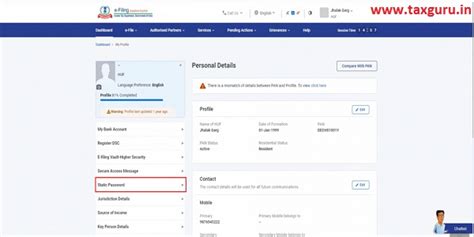 How To Generate Static Password On New Income Tax Portal