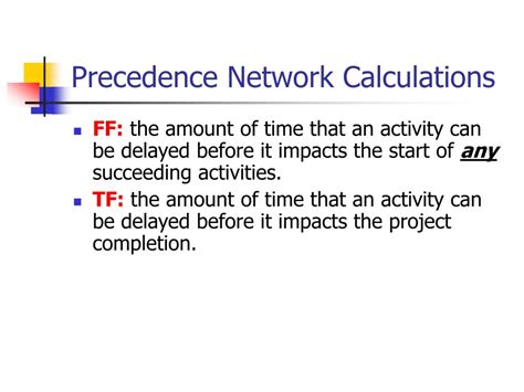 Ppt Precedence Network Calculations Powerpoint Presentation Free