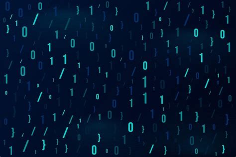 Premium Vector Binary Number Blockchain Random Pattern On Dark Blue Gradient Background With