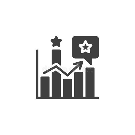 A Graph With Stars And A Rising Arrow Vector Icon Stock Illustration