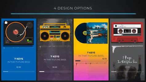 4 پروژه افترافکت ویژوالایزر نوار کاست دیسک بومباکس پلیر نماشا