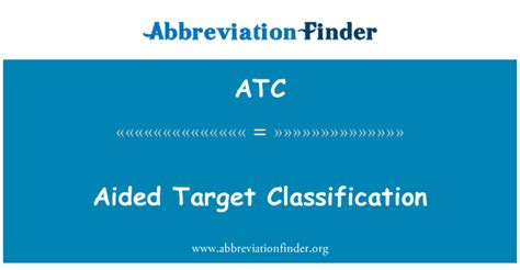 Atc Står För Understödda Målet Klassificering Aided Target Classification