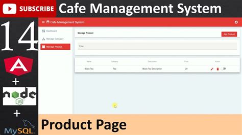 14 Cafe Management System Product Page Angular Nodejs Mysql