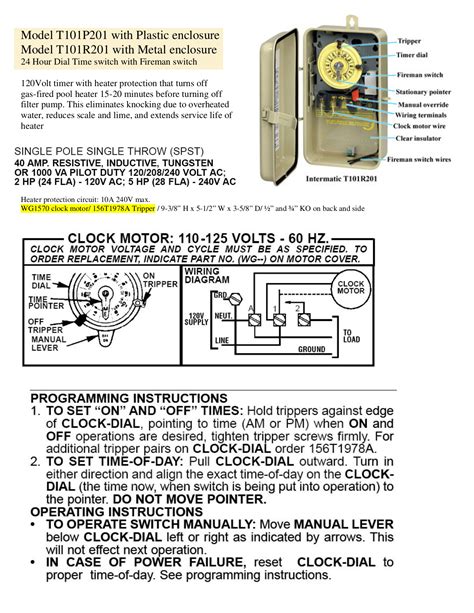 Intermatic T101 Timer Wiring Diagram Wiring Diagram Pictures