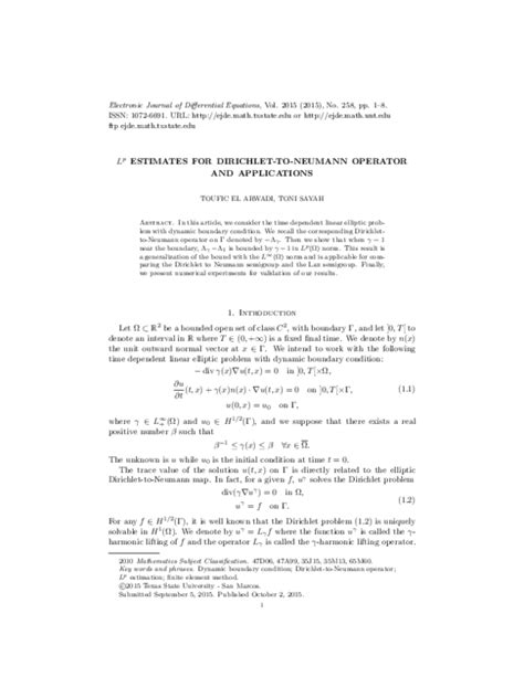 pdf l p estimates for dirichlet to neumann operator and applications