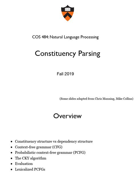 Constituency Parsing Ppt 2 Pdf Syntax Syntax Logic