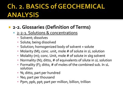 Ppt Ch 2 Basics Of Geochemical Analysis Powerpoint Presentation