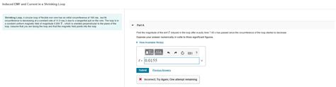 Solved Induced Emf And Current In A Shrinking Loop Shrinking
