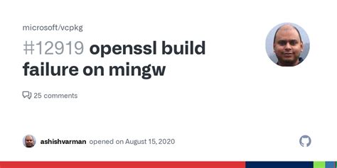 Openssl Build Failure On Mingw Issue Microsoft Vcpkg GitHub