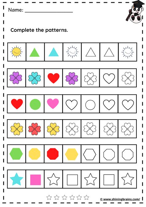 pattern worksheets free pattern recognition worksheets
