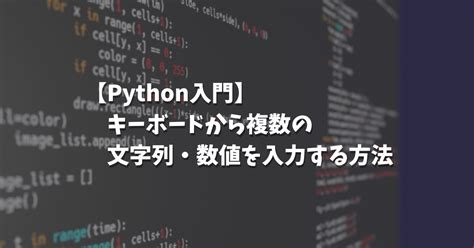 【python入門】キーボードから複数の文字列・数値を入力する方法 craft gogo