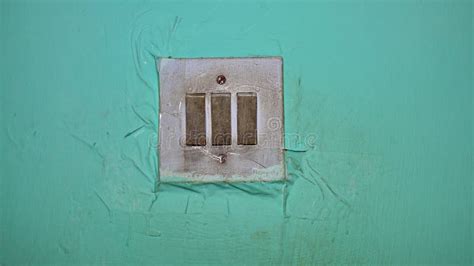 Power Electrical Socket Stuck To The Wall Stock Image Image Of Close Background 224233457