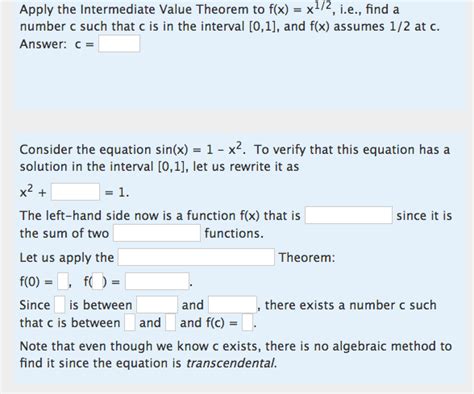 Solved Apply The Intermediate Value Theorem To Fx 12