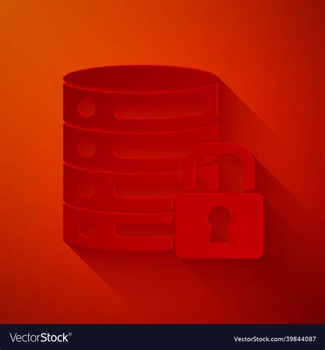 Paper Cut Server Security With Closed Padlock Icon