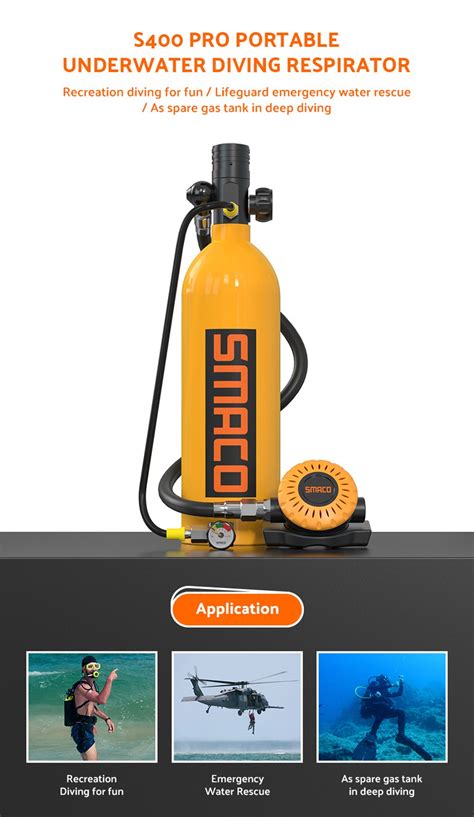 SMACO S400 Pro 1L Scuba Tank - Green - GEEKMAXI.COM