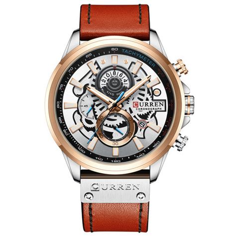 Мужские Часы Curren 8380 Silver-Cuprum-Brown Оригинал Наручные ...