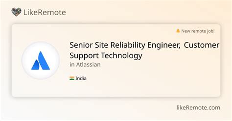📩 senior site reliability engineer customer support technology at 🏢