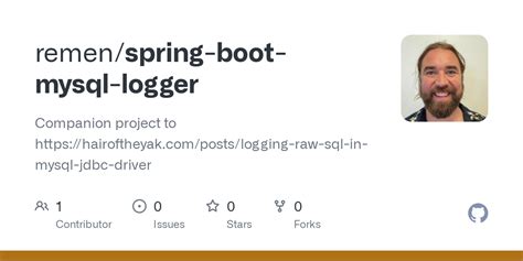 Github Remenspring Boot Mysql Logger Companion Project To