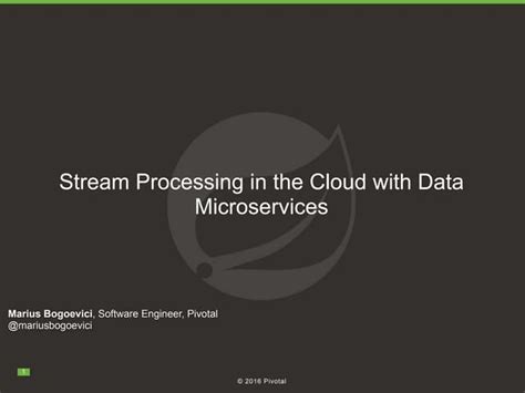 Stream Processing In The Cloud With Data Microservices Ppt