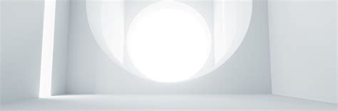 추상적인 현대 건축 배경 빈 흰색 오픈 공간 인테리어 윈도우와 회색 콘크리트 벽 3d 렌더링 빛에 대한 스톡 사진 및 기타 이미지 Istock