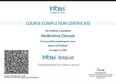 Hari Krishna Cheuvla On Linkedin Infosys Springboard Upskilling Python