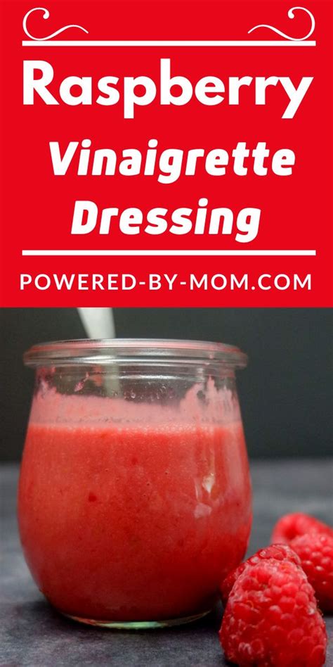 Raspberry Vinaigrette Dressing In A Small Jar With A Spoon And Raspberries Next To It Summer