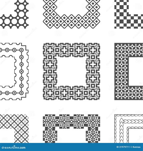 Universal Different Vector Pattern Brushes With Stock Vector