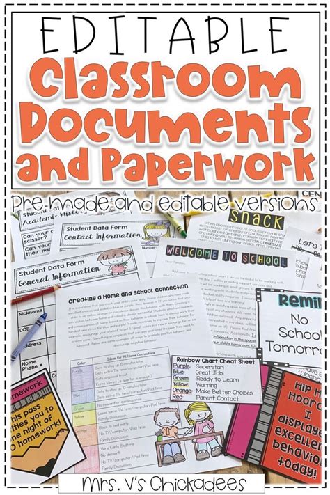 Classroom Documents And Paperwork For The Year Editable And Pre Made