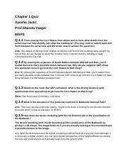 Excercise Chap Week Docx Chapter Quiz Ayesha Jamil Prof Shanda Yaeger MAPS Q From