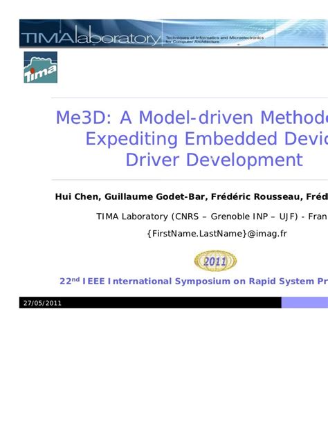 Me3d A Model Driven Methodology Expediting Embedded Device Driver