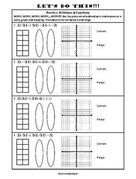 Relations Functions Lesson By GetYourMathRight TPT