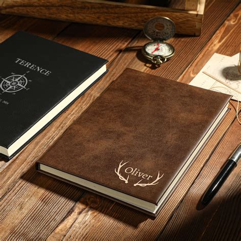 Personalized Engraved Leather Notebook Etsy
