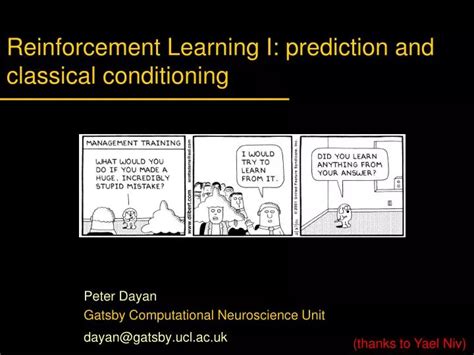 Ppt Reinforcement Learning I Prediction And Classical Conditioning Powerpoint Presentation