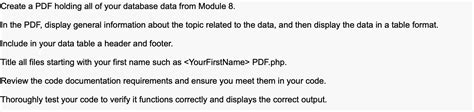 Solved Below Is The Database Create A Pdf Holding All Of