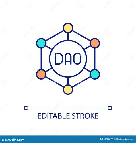 Dao Crypto Network Rgb Color Icon Stock Vector Illustration Of Logo Project 251580233